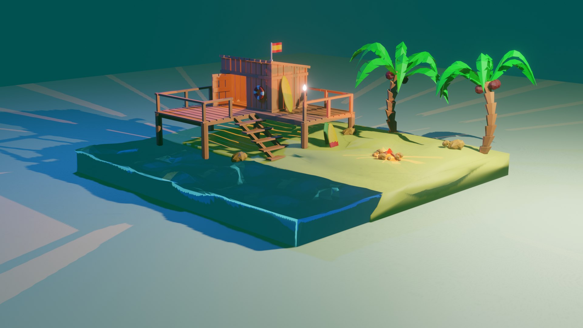 Beach 3D Model - TurboSquid 1576384