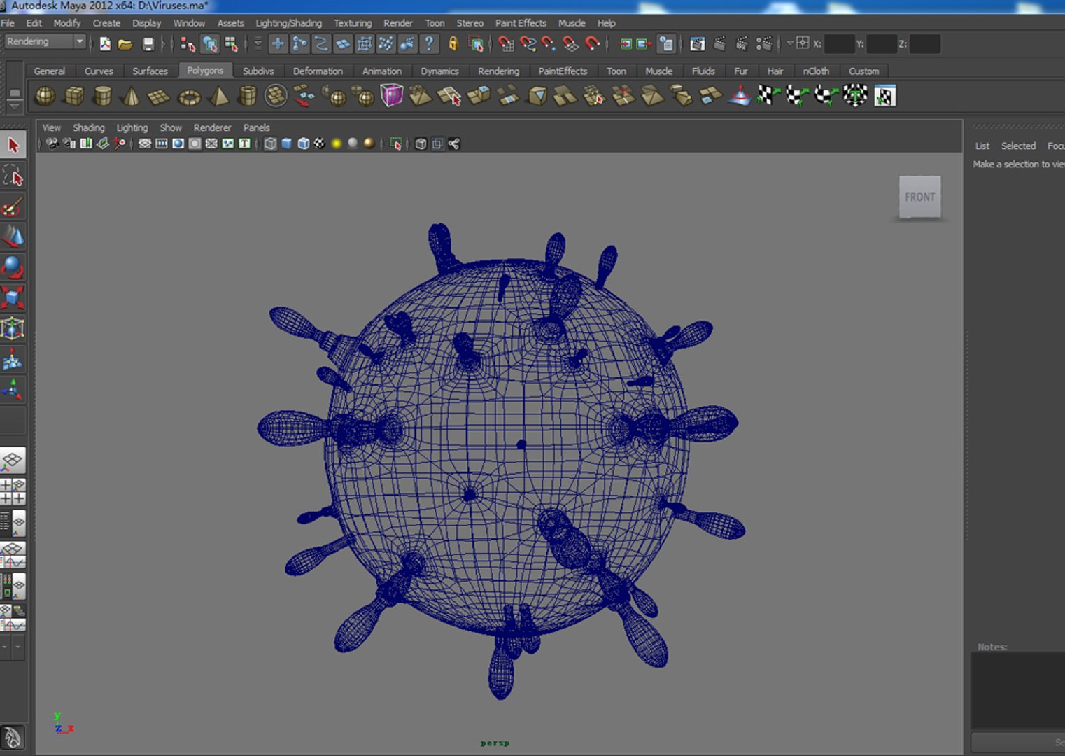 3d Influenza Flu Virus Model