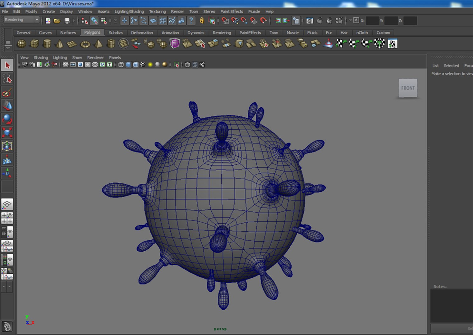 3d Influenza Flu Virus Model