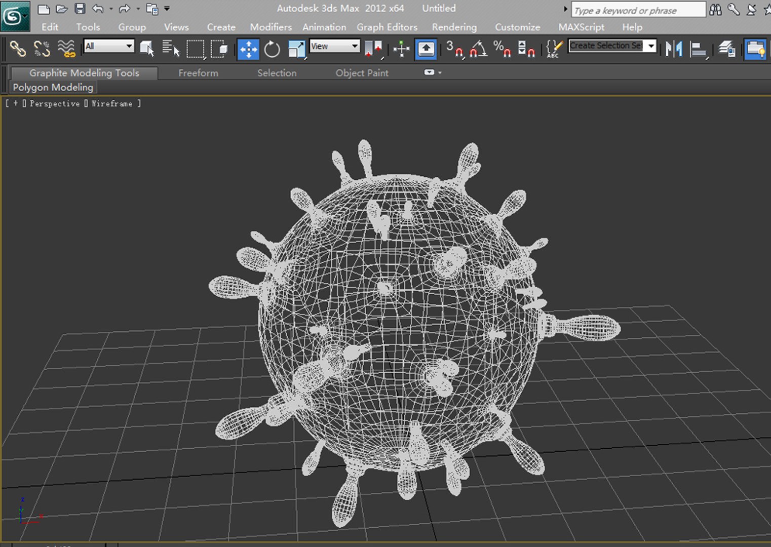 3d Influenza Flu Virus Model