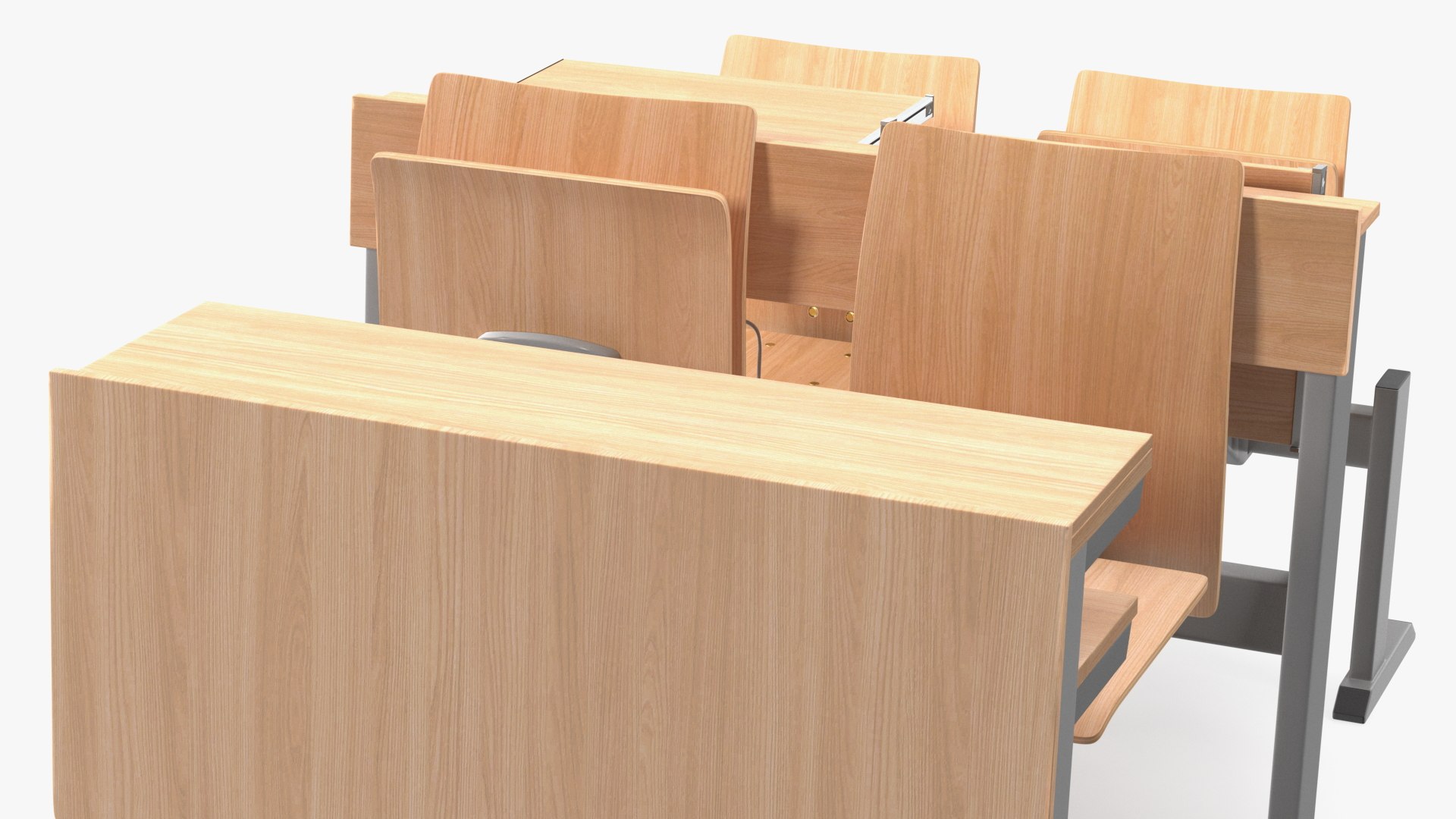 University Seating System Set Four Seats 3D - TurboSquid 1918903