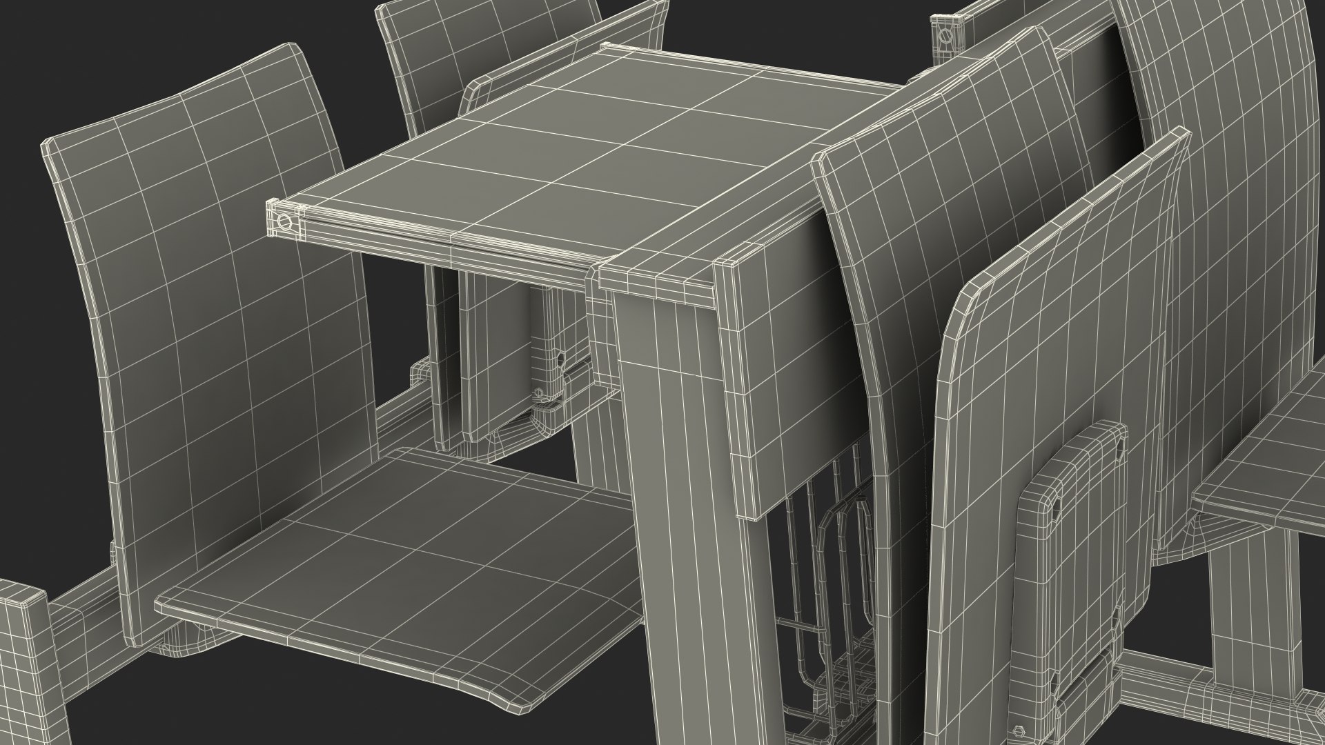 University Seating System Set Four Seats 3D - TurboSquid 1918903