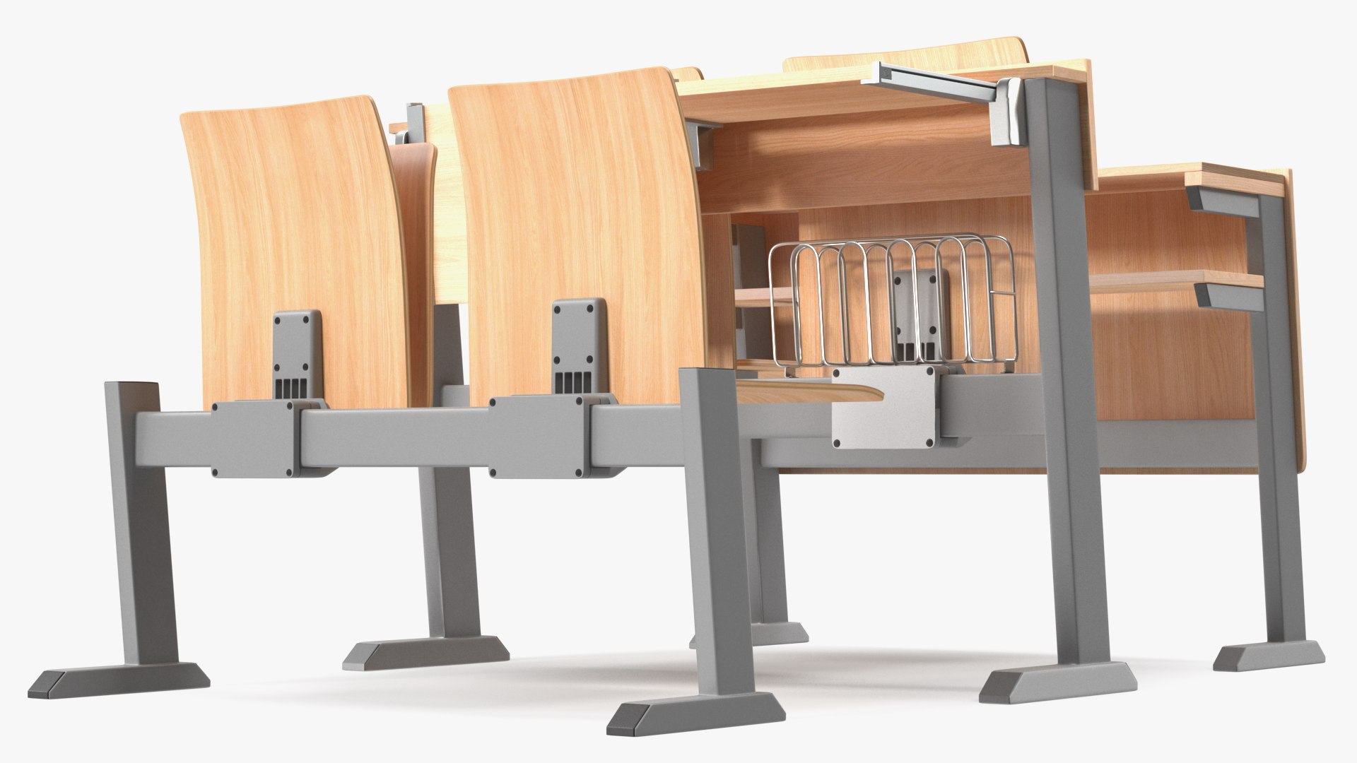 University Seating System Set Four Seats 3D - TurboSquid 1918903