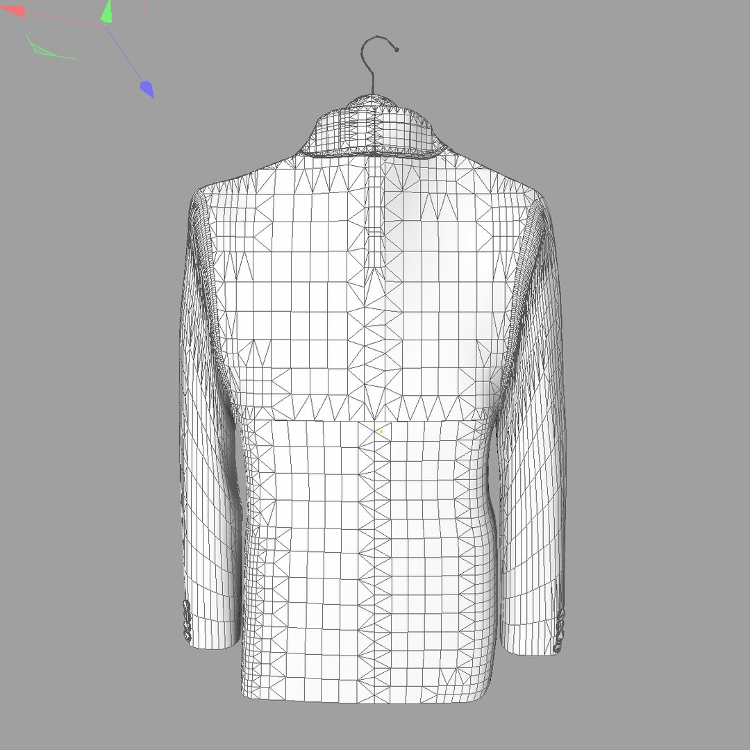 3d Grey Male Blazer Jacket Model