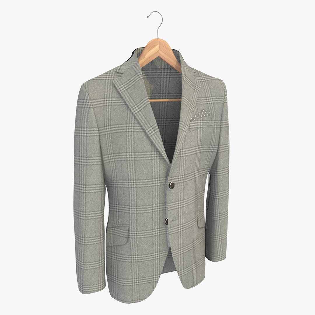 3d Grey Male Blazer Jacket Model