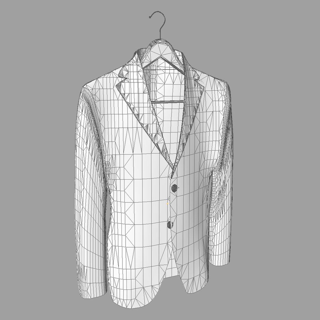 3d Grey Male Blazer Jacket Model