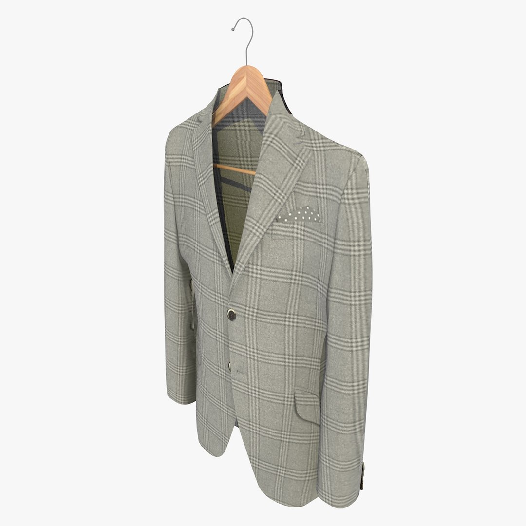 3d Grey Male Blazer Jacket Model