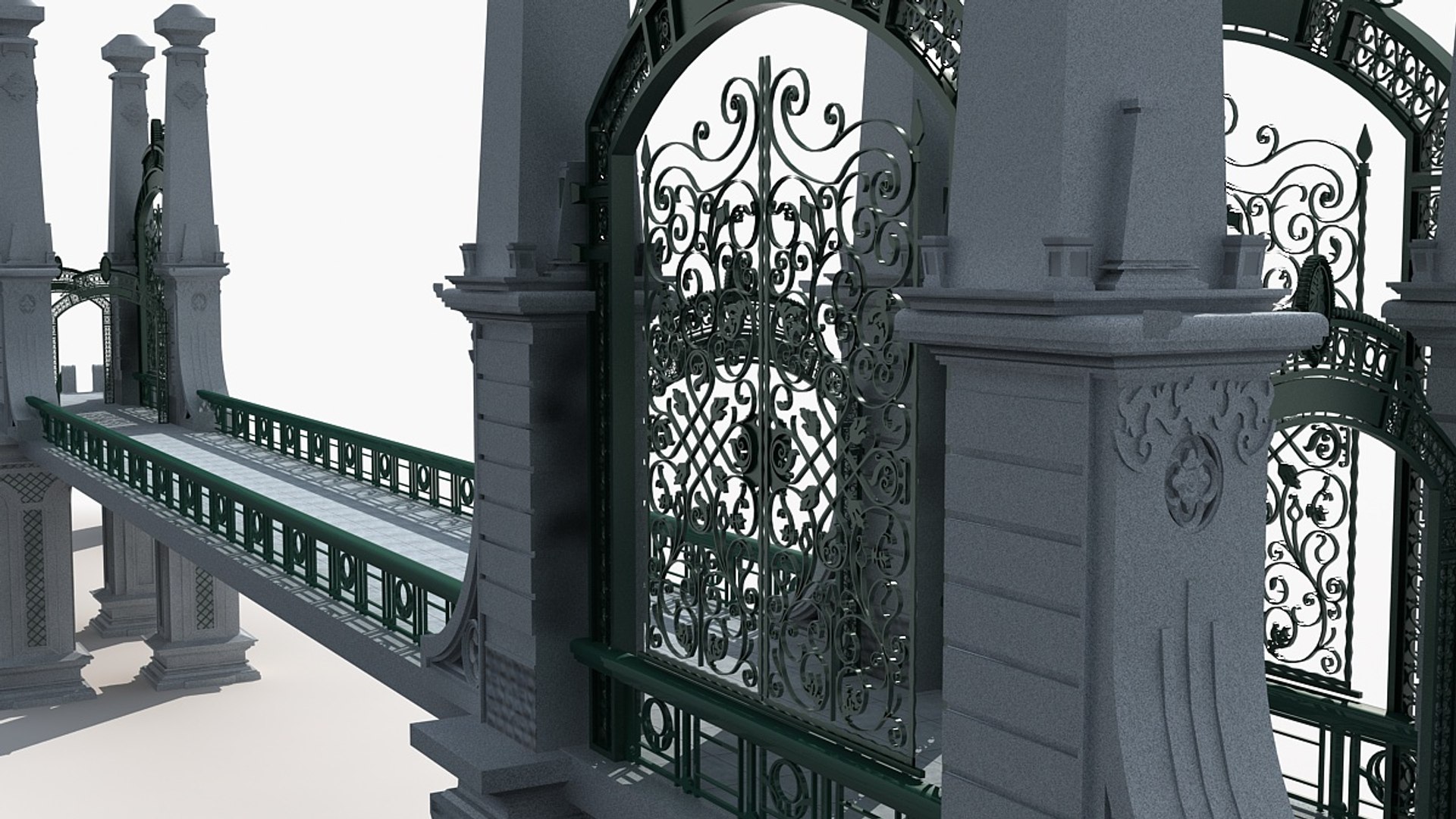 3D European Style Bridge model - TurboSquid 2085186