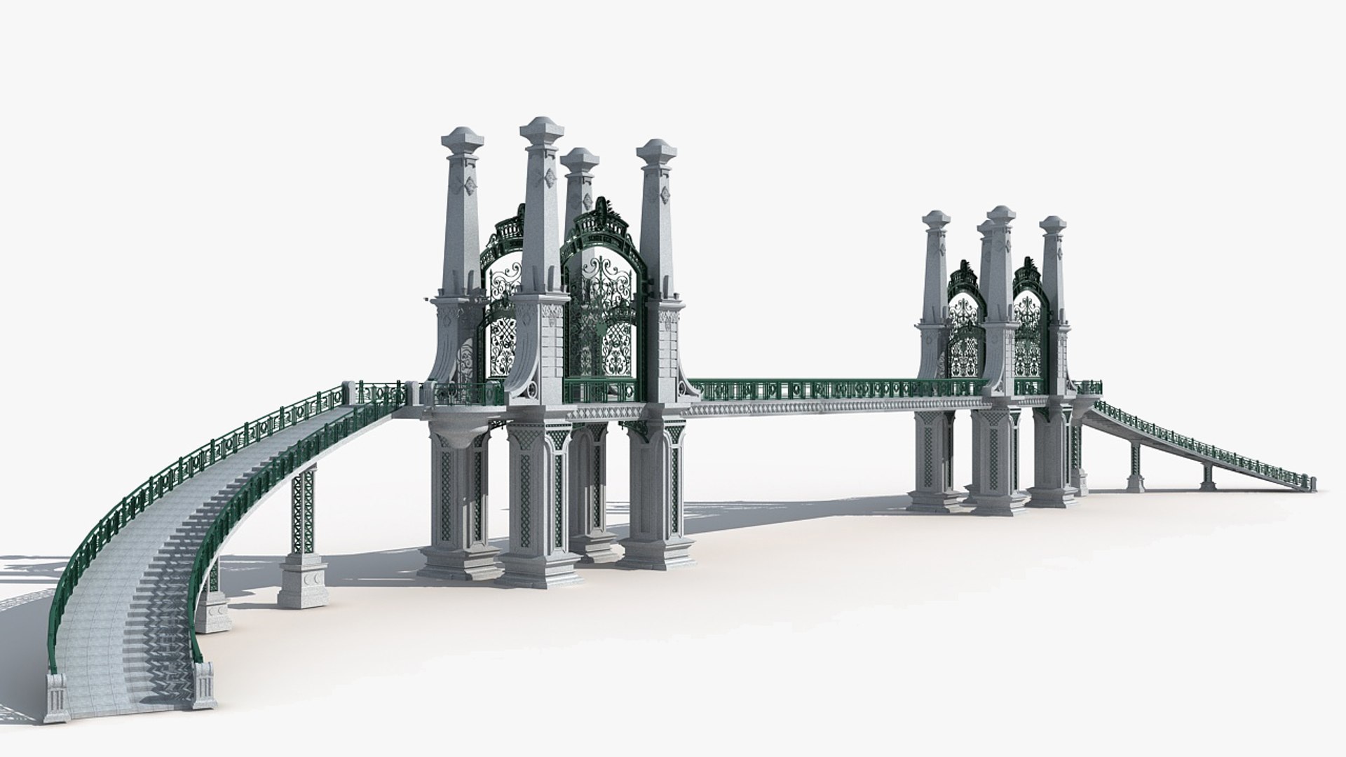 3D European Style Bridge model - TurboSquid 2085186