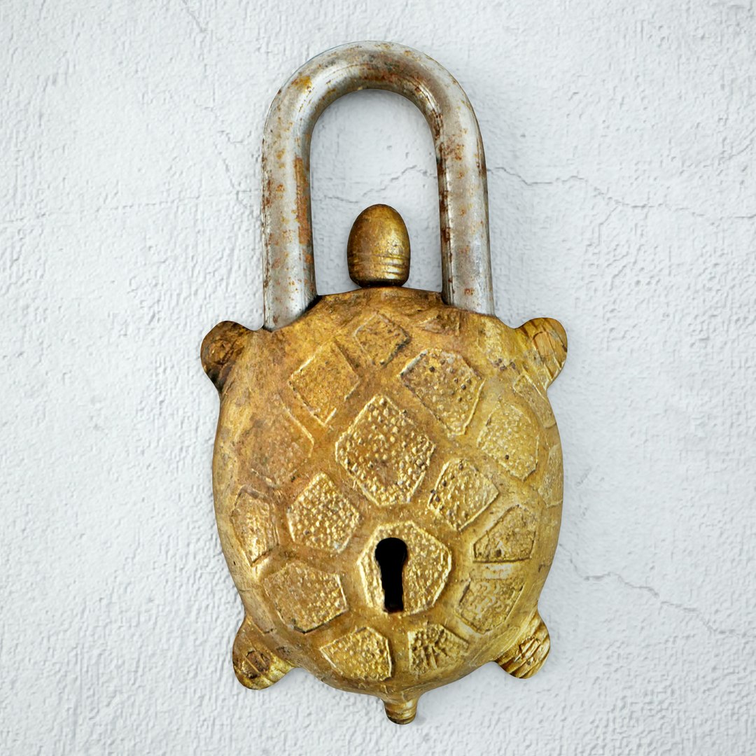 Vintage Brass India Turtle Lock 3D model - TurboSquid 2158128