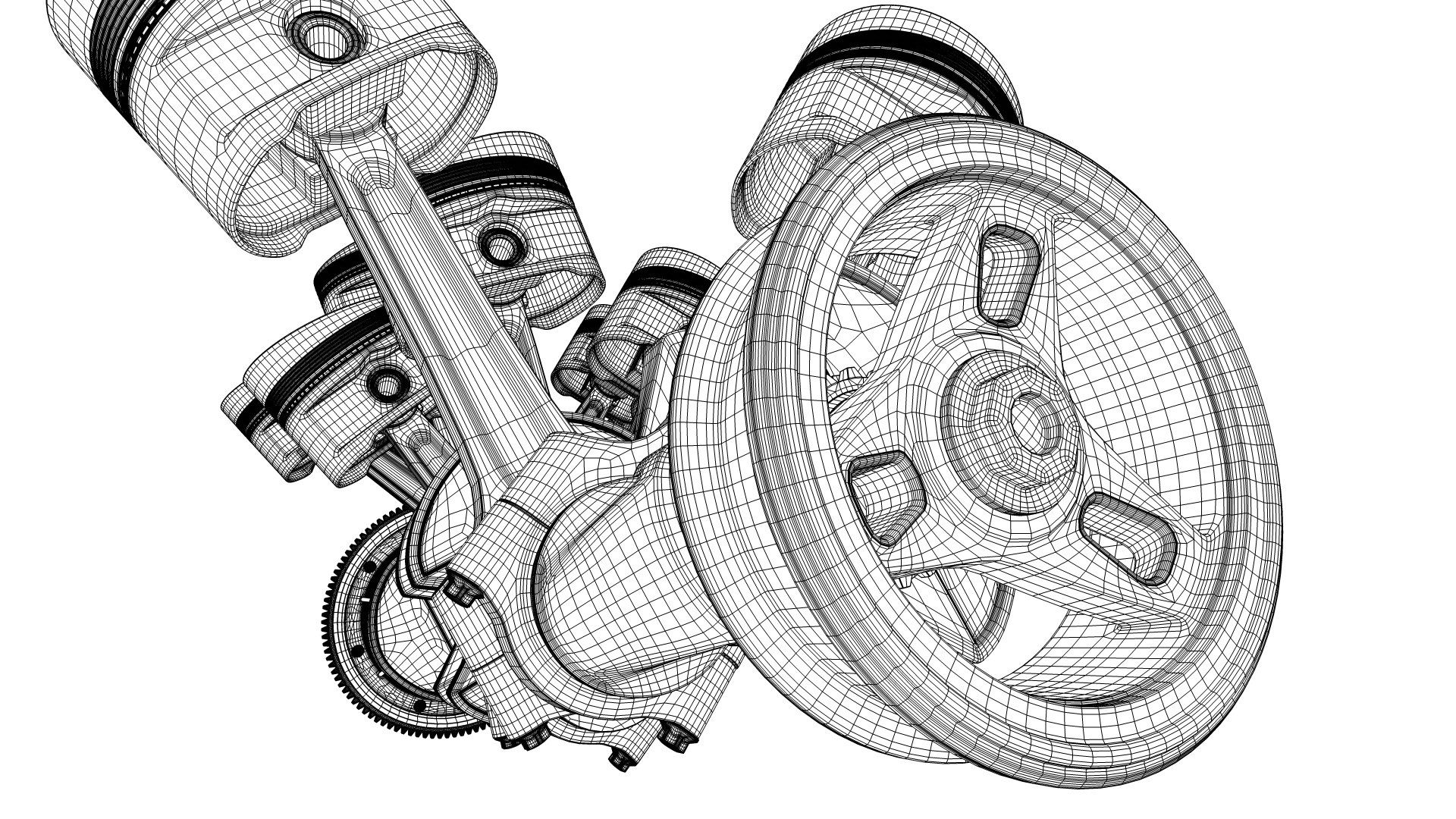 3D W12 Engine Working Animated - TurboSquid 1863631