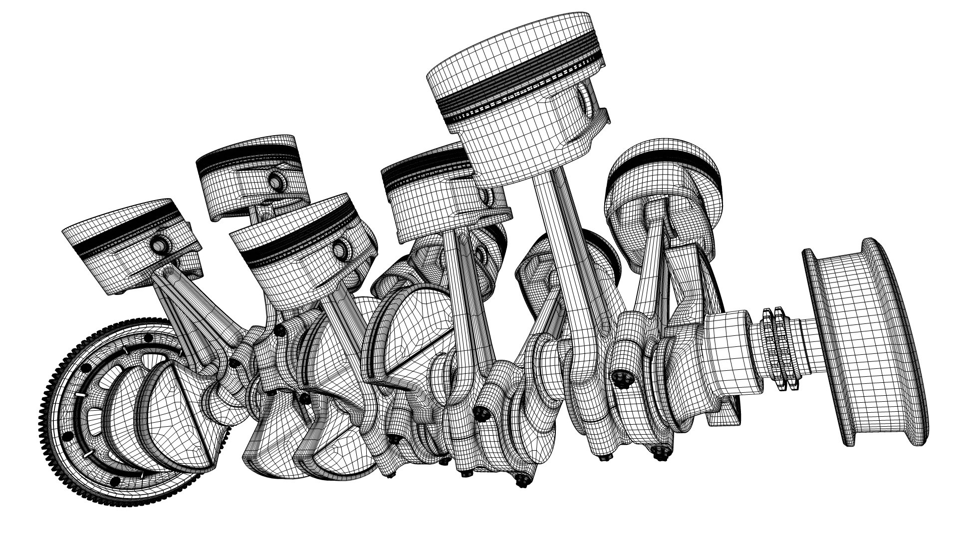 3D W12 Engine Working Animated - TurboSquid 1863631