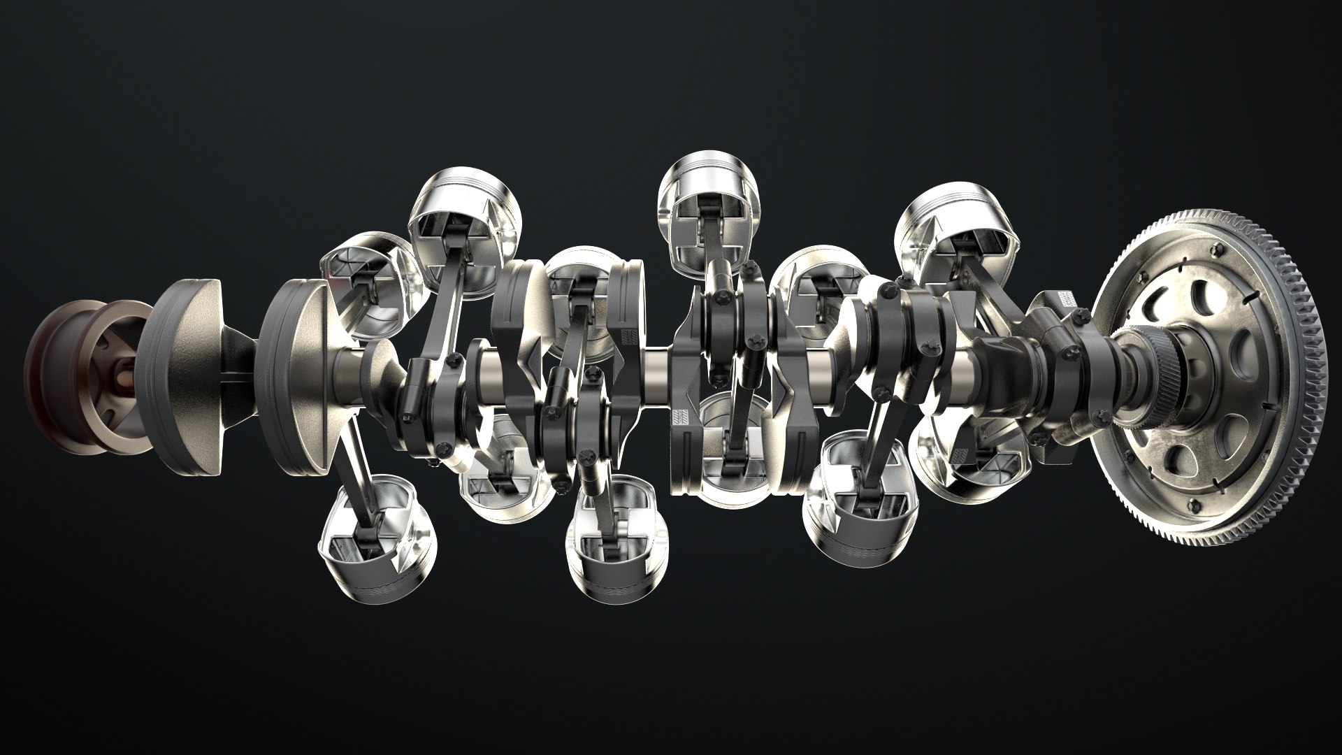 3D W12 Engine Working Animated - TurboSquid 1863631