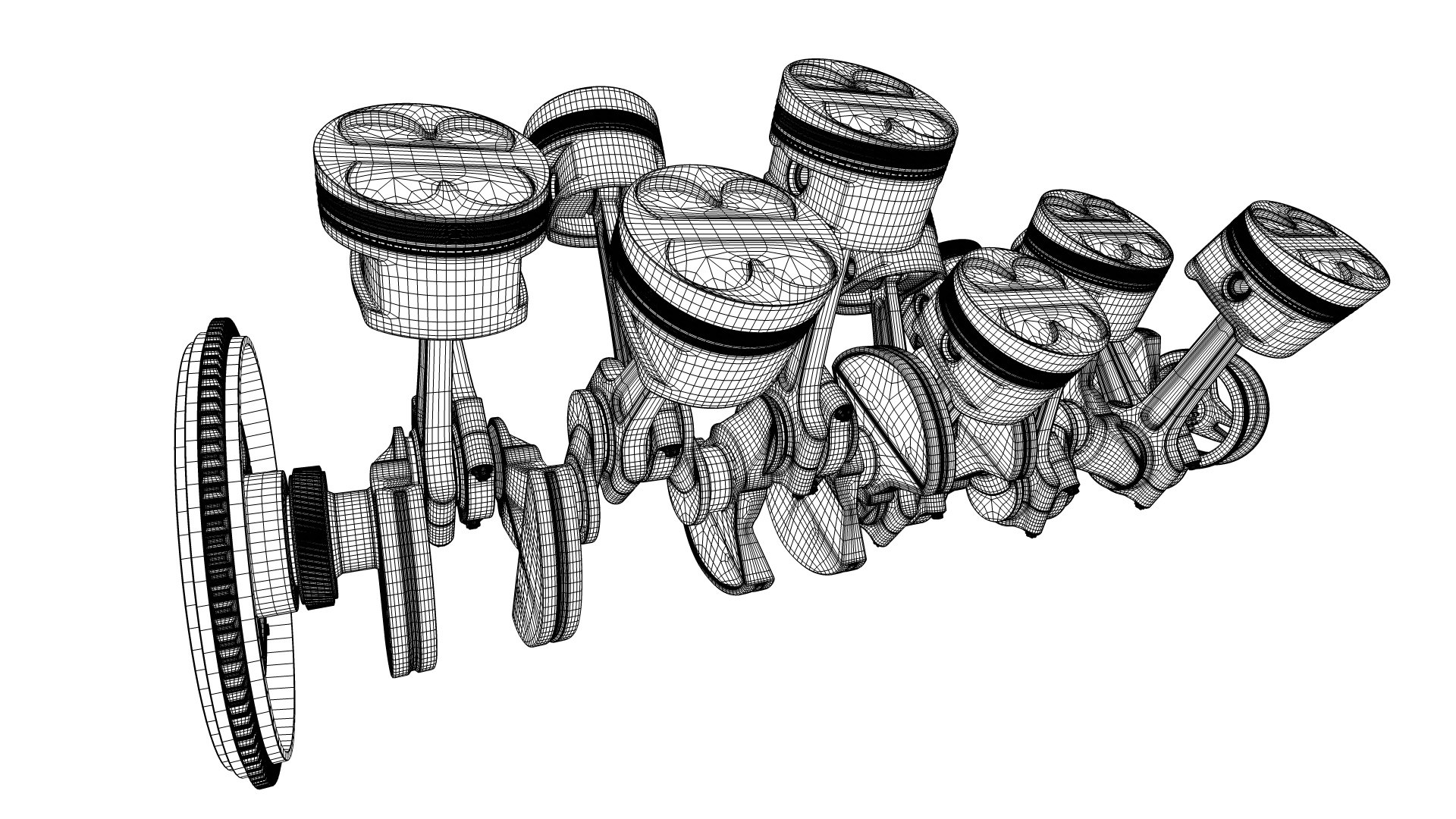 3D W12 Engine Working Animated - TurboSquid 1863631