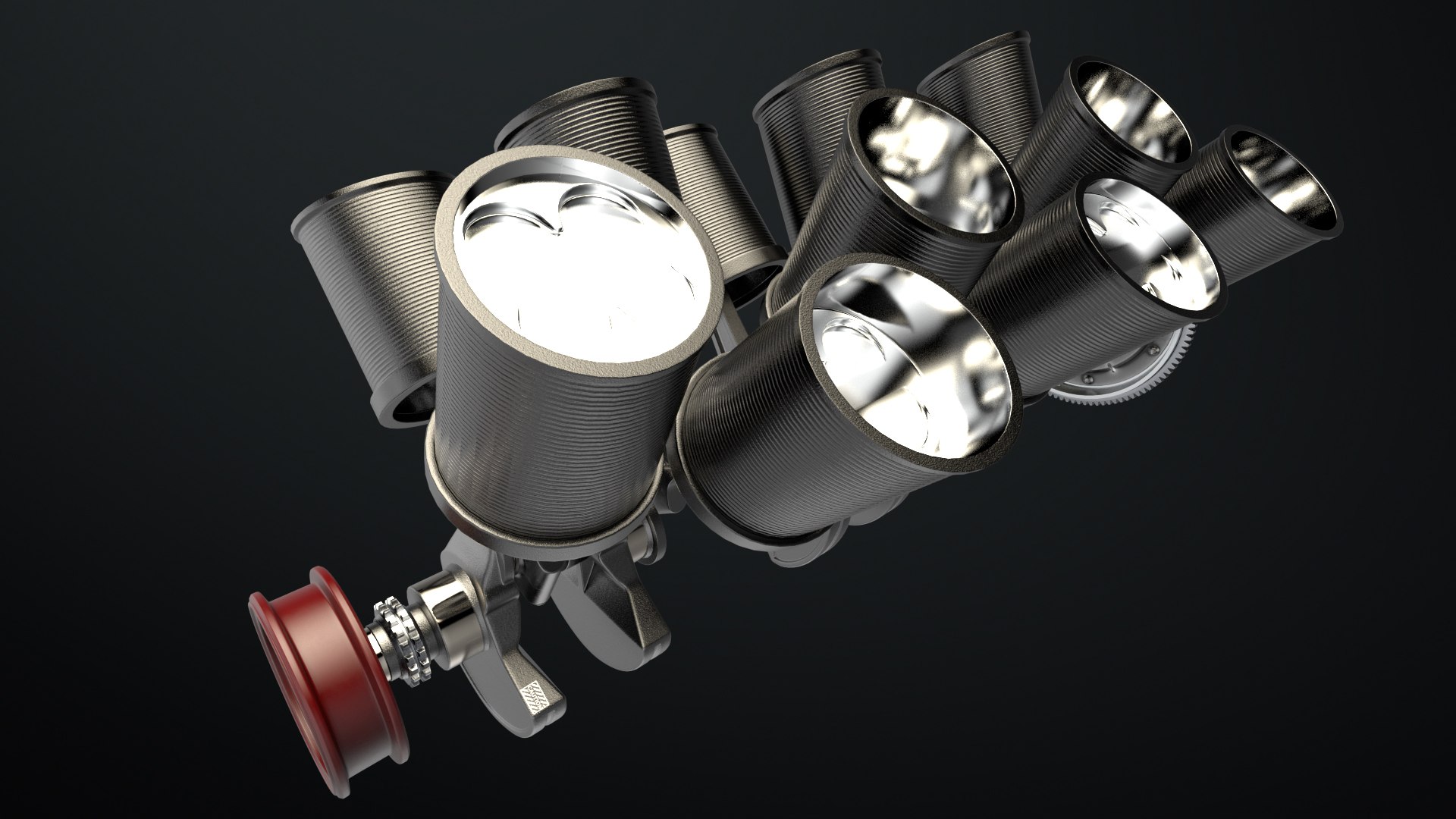 3D W12 Engine Working Animated - TurboSquid 1863631