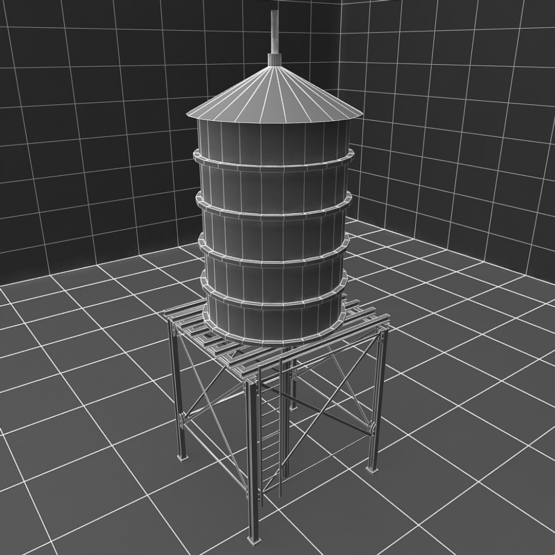 3d Model Of Roof Water Tower