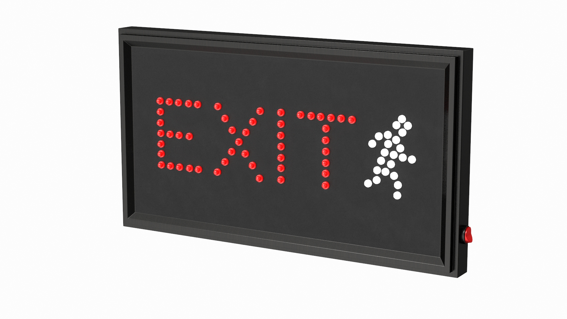 Exit Red LED Light Display ON Model - TurboSquid 2112262