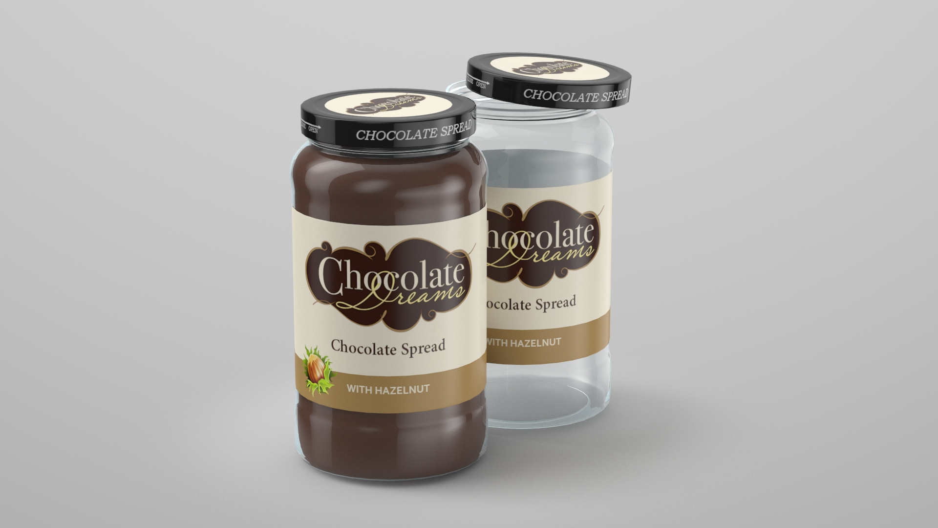 3D Chocolate Spread Glass Jar Model - TurboSquid 1605568