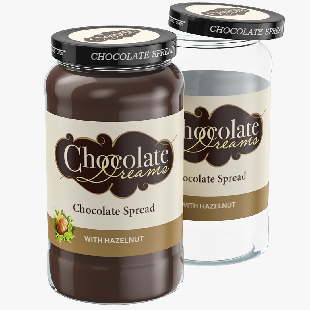 3D Chocolate Spread Glass Jar Model - TurboSquid 1605568