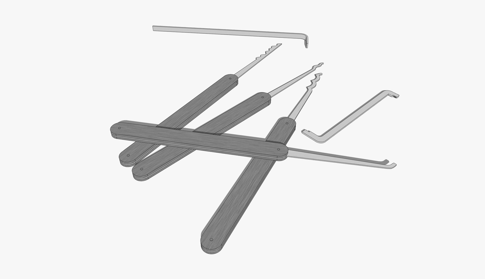 Lock PicksTools 3D Model - TurboSquid 2158995