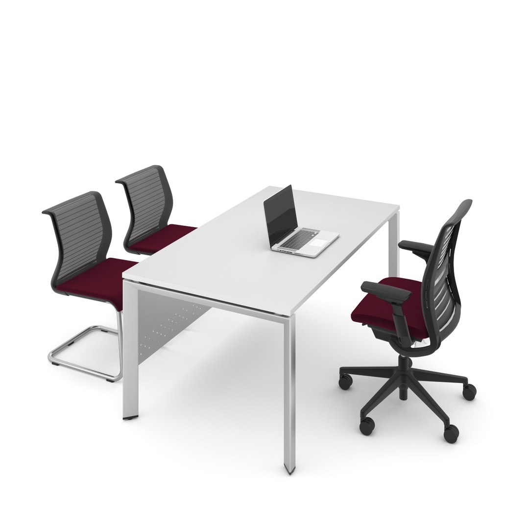 Think Chair With Frame One Workstation Table 3D Model - TurboSquid 2265138