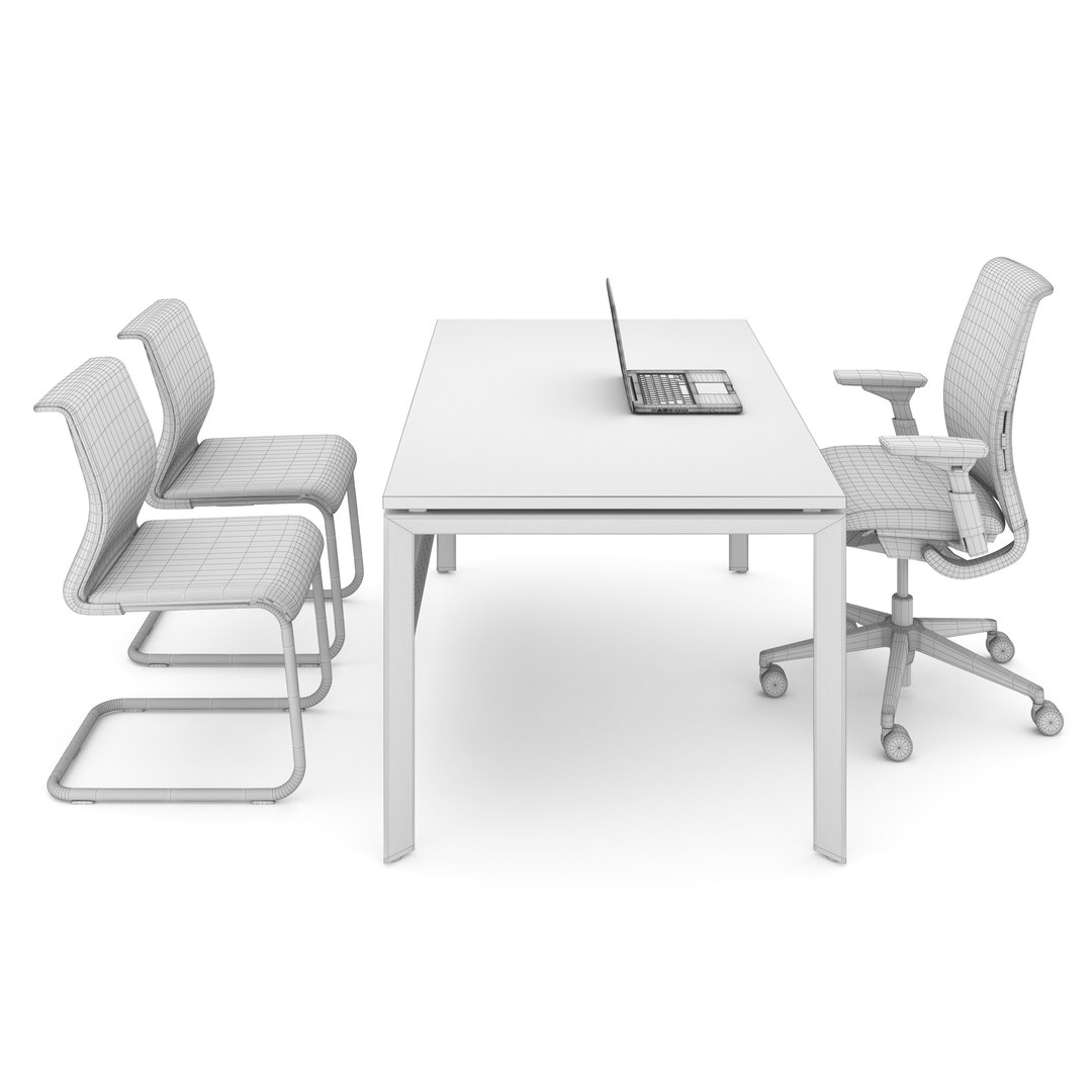 Think Chair With Frame One Workstation Table 3D Model - TurboSquid 2265138