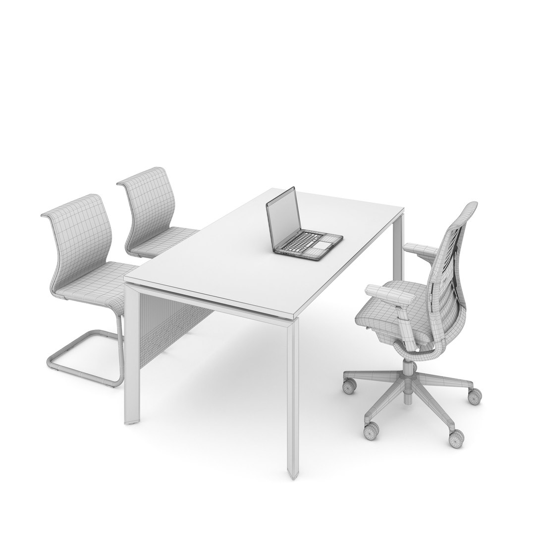 Think Chair With Frame One Workstation Table 3D Model - TurboSquid 2265138