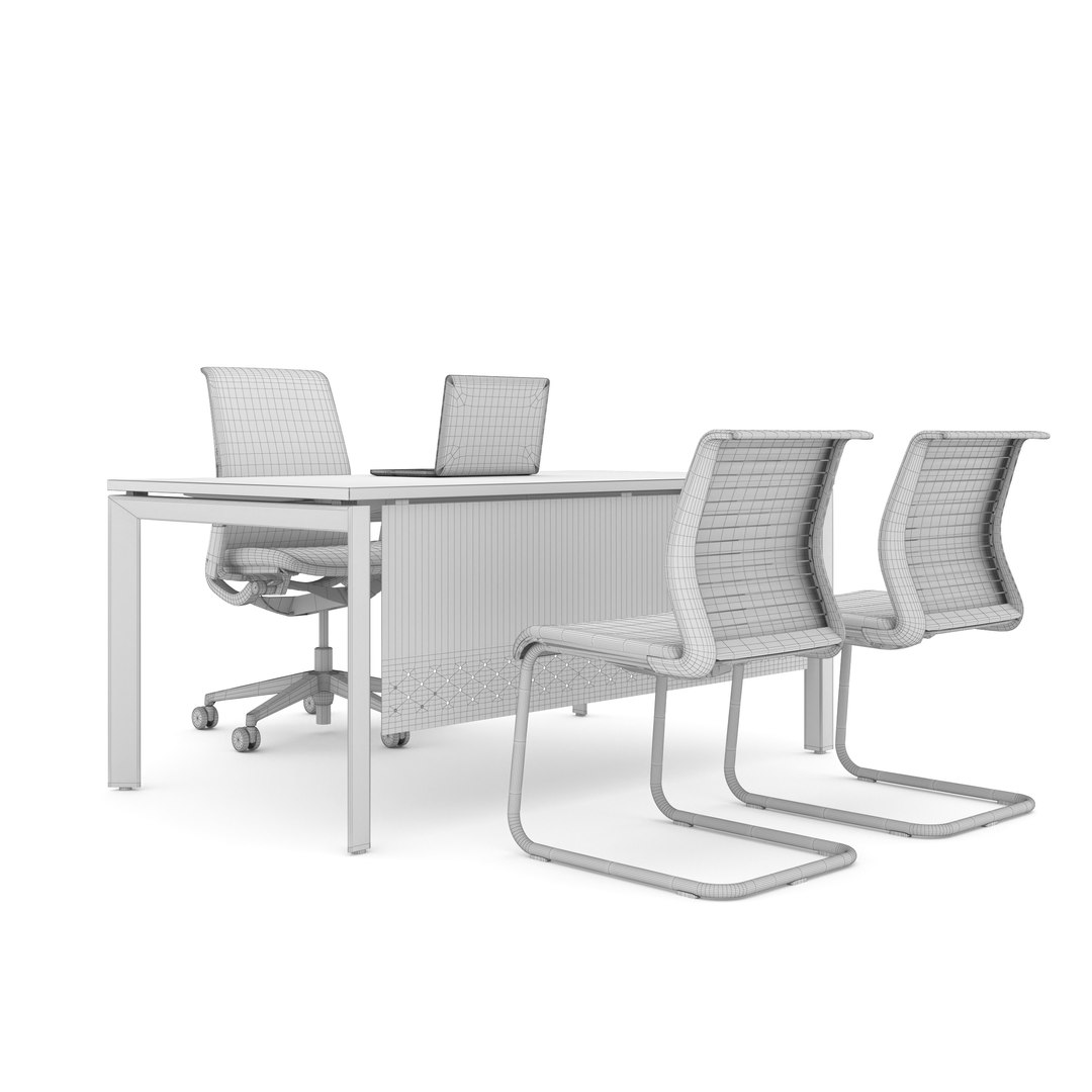 Think Chair With Frame One Workstation Table 3D Model - TurboSquid 2265138