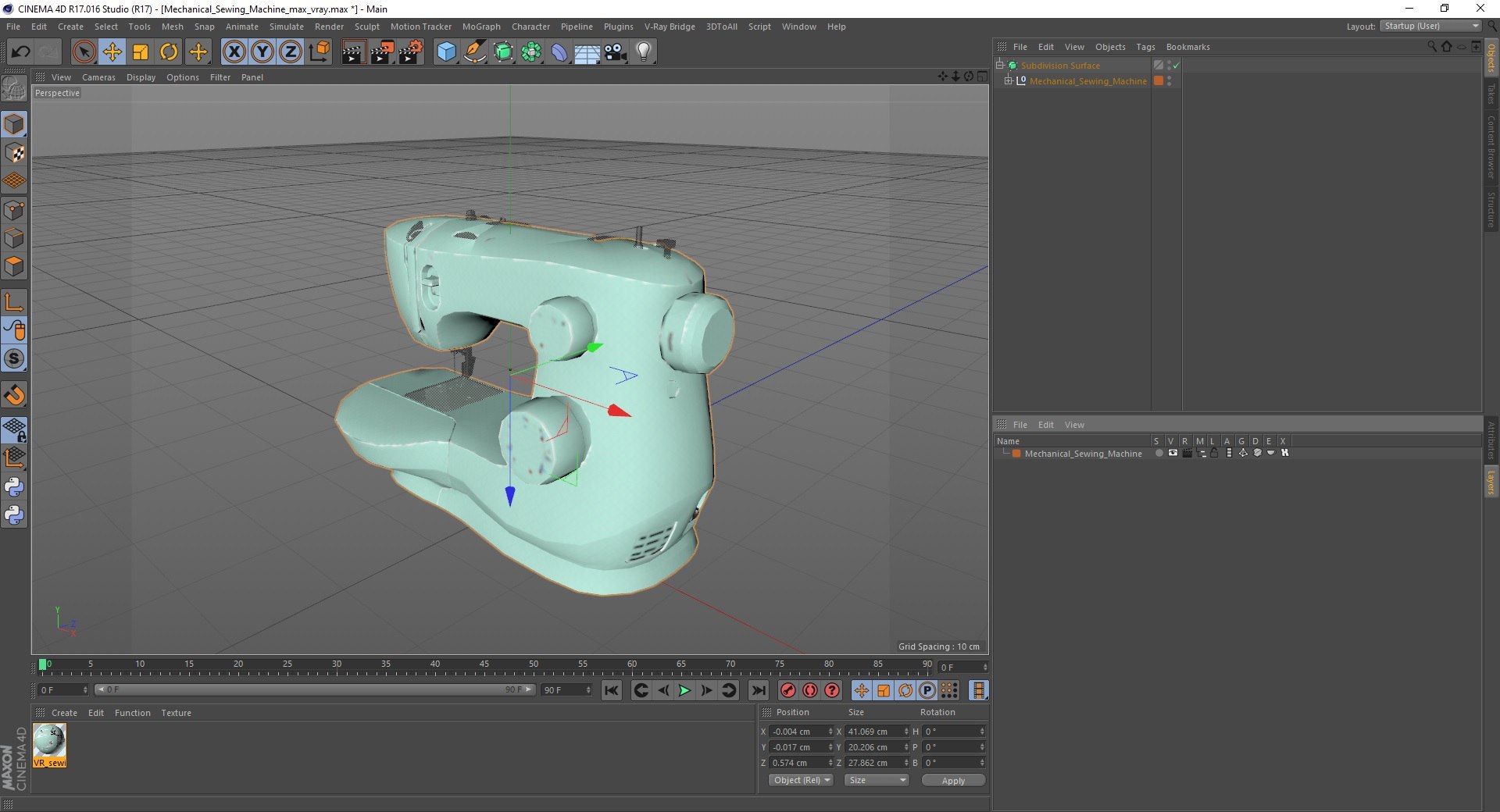 Mechanical Sewing Machine 3D Model - TurboSquid 2056038