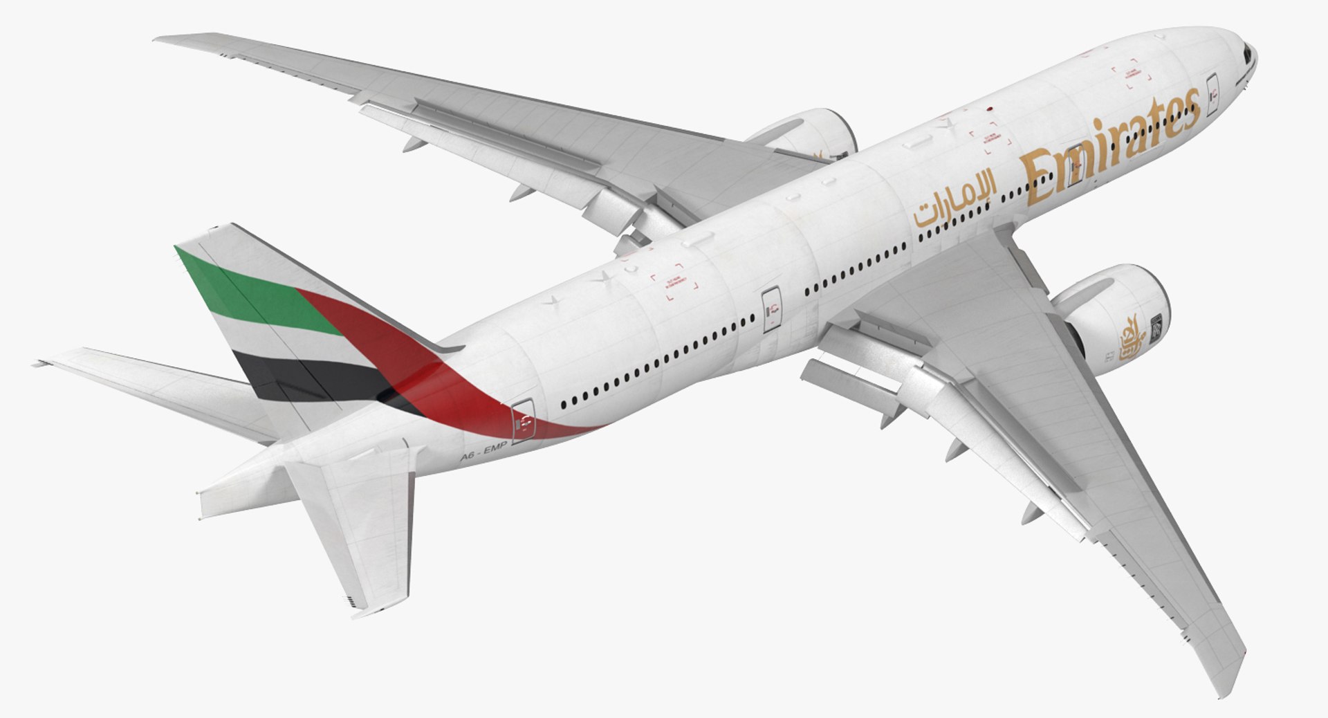 3d model of boeing 777 200lr emirates