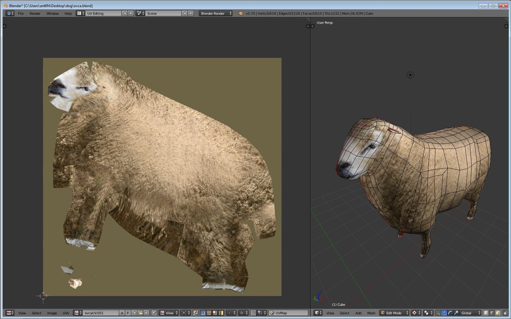 3d Sheep Games Model