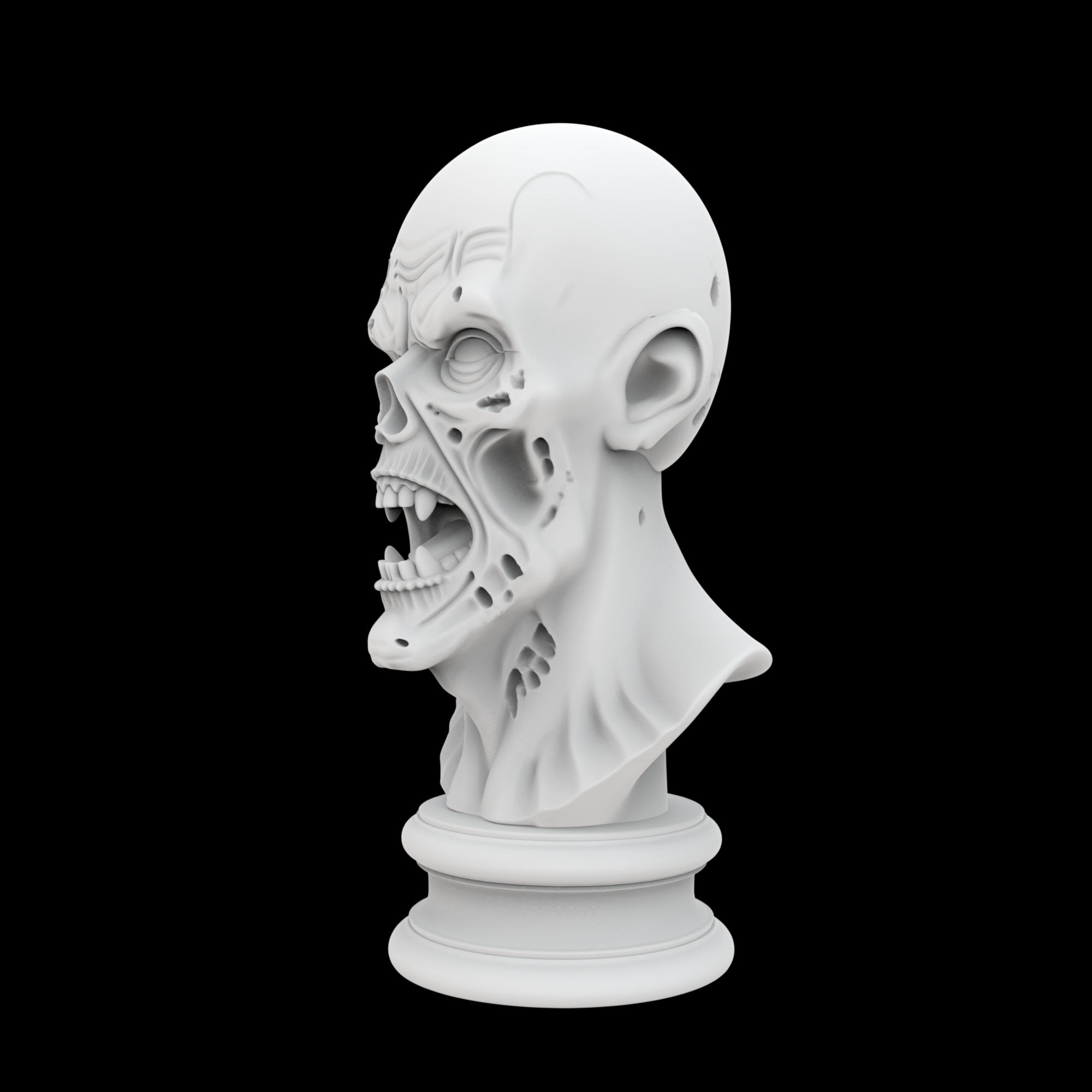 Zombie-Büste 3D-Druckmodell 3D-Modell - TurboSquid 2485221
