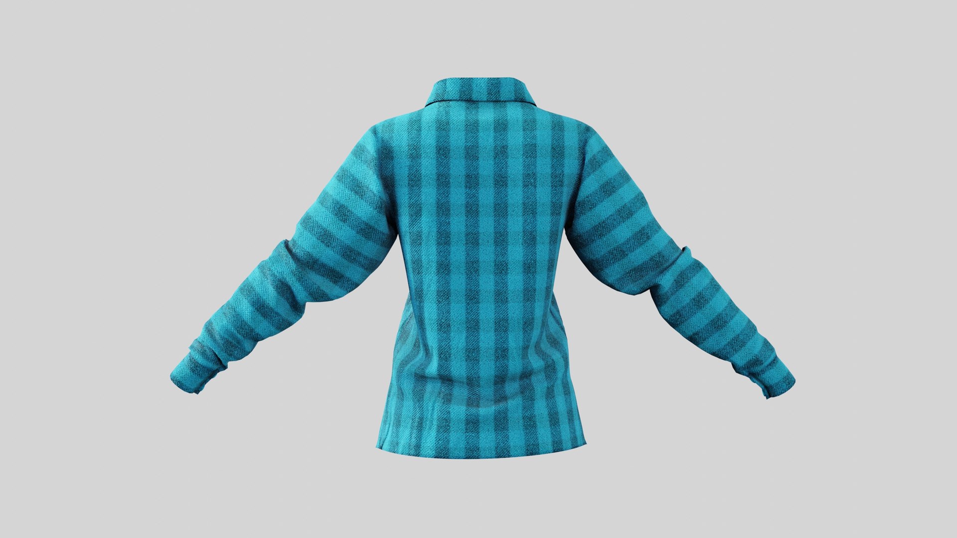 Female Shirt 01 Cyan Fannel Checkered 3D Model - TurboSquid 2421874