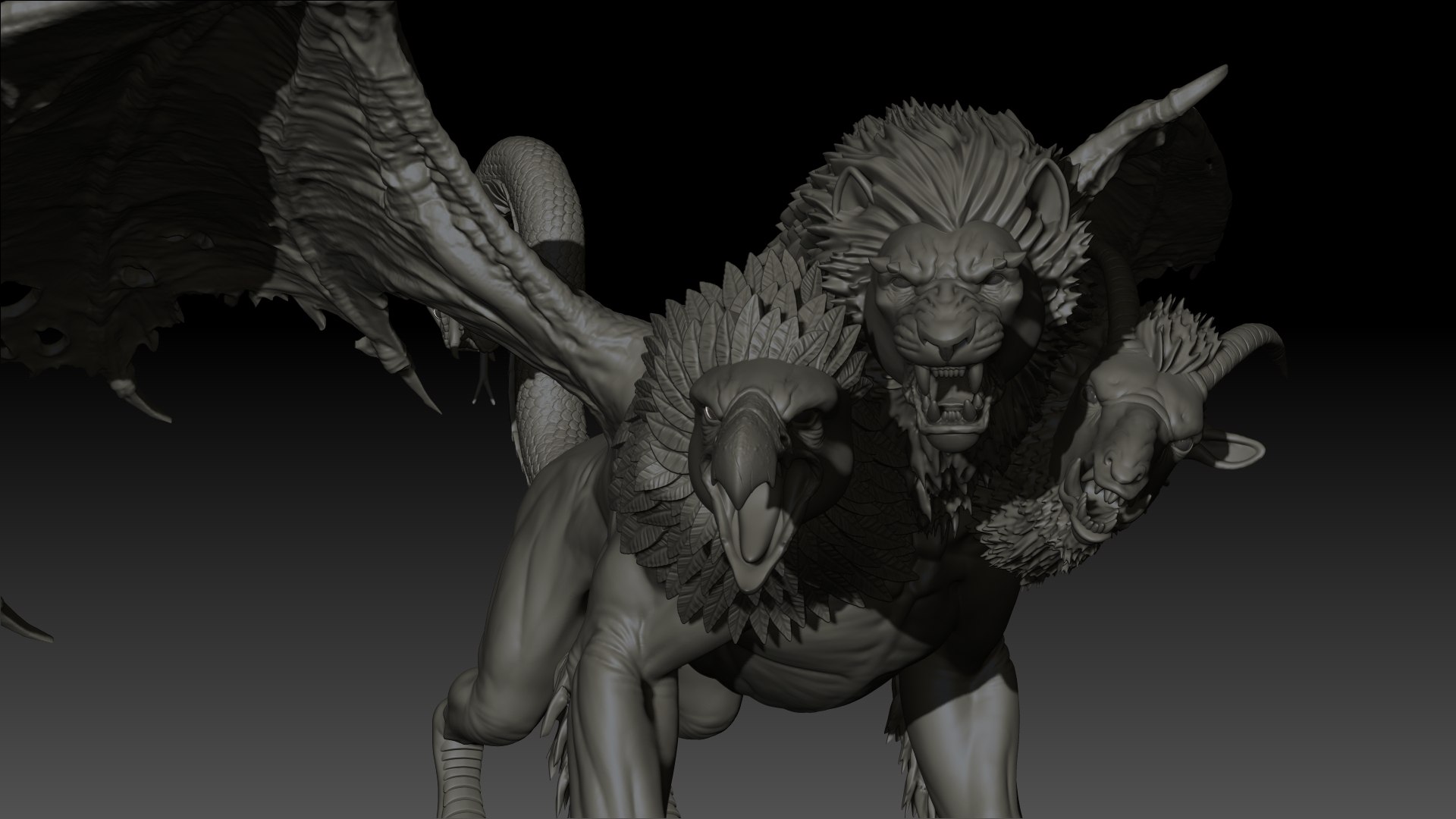 3D Chimera High Poly For 3d Print - TurboSquid 2391231