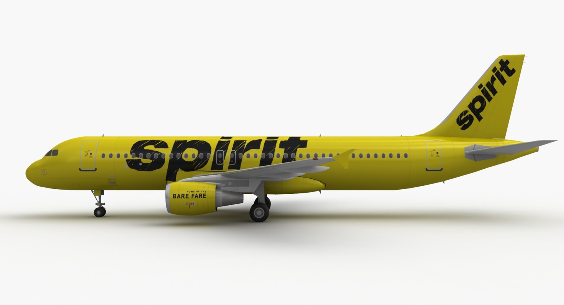 3d airbus a320 spirit airlines model