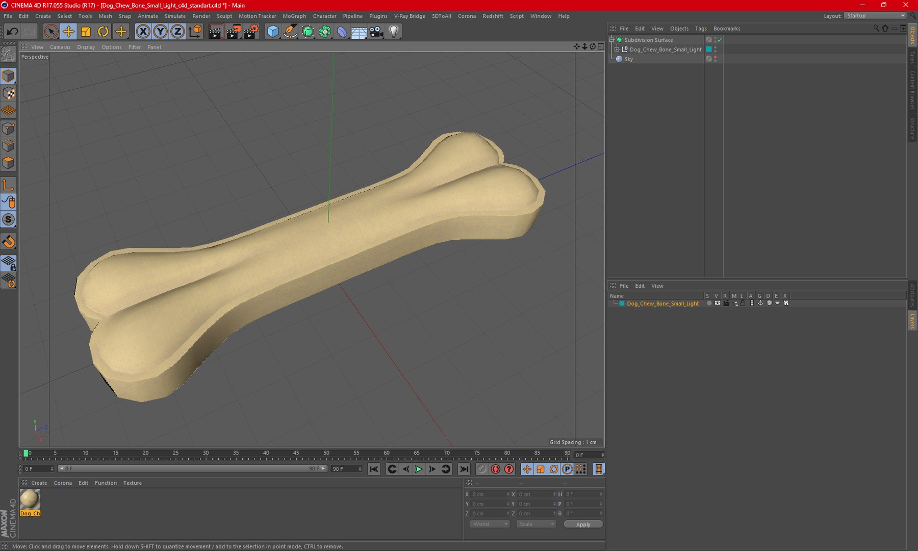 Dog Chew Bone Small Light 3D - TurboSquid 2174754
