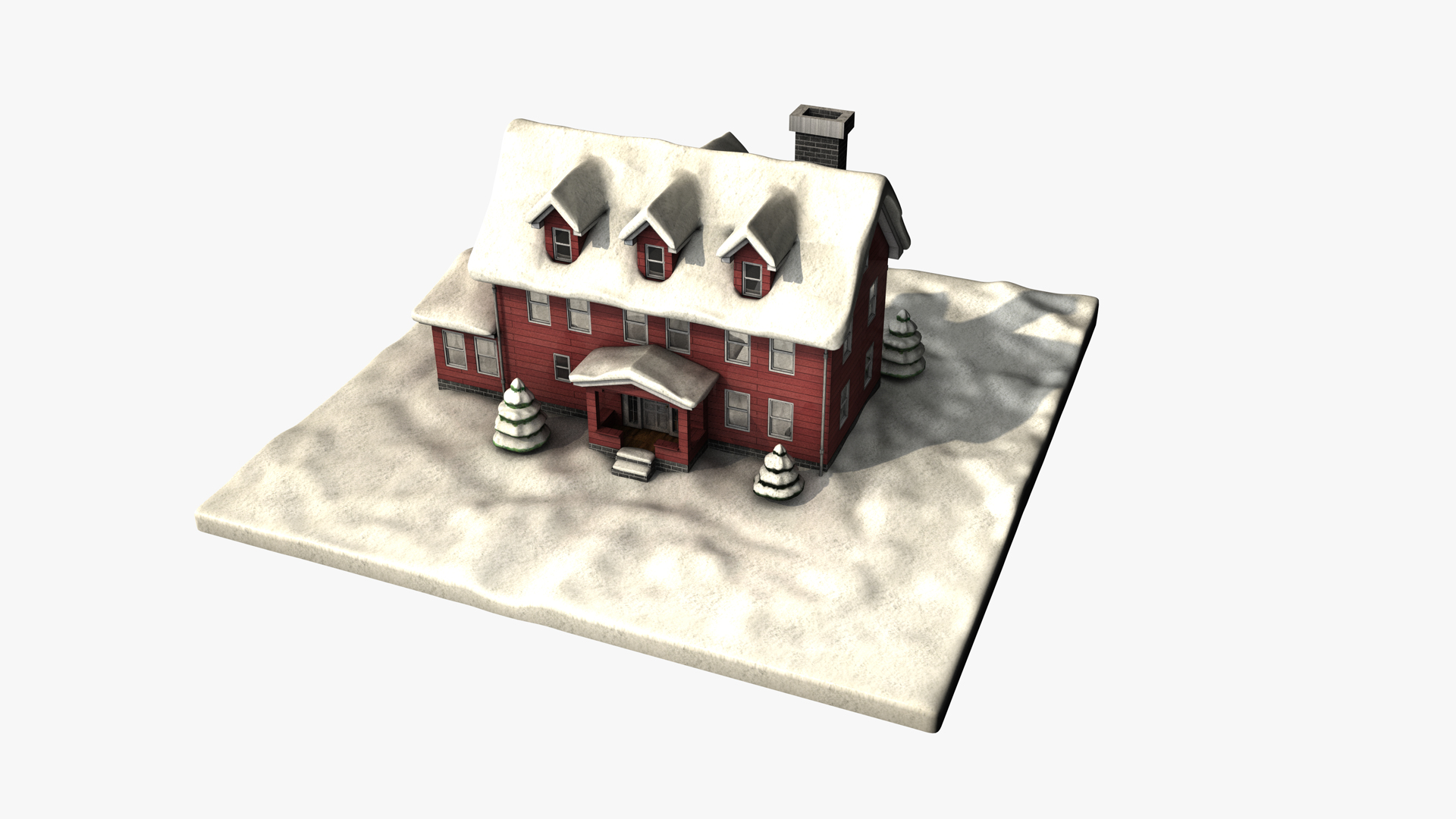 House Winter 3d Model