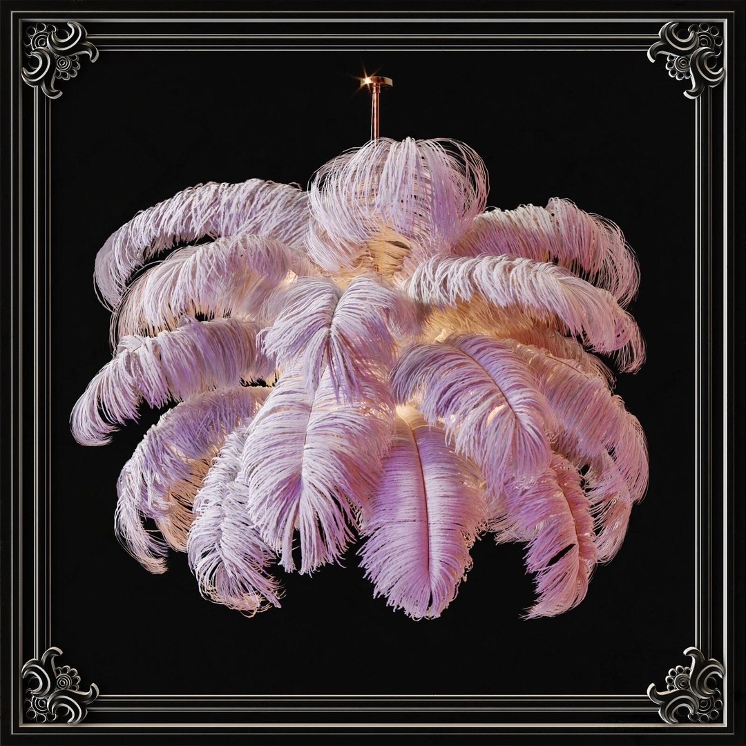Modern feather chandelier model 3D model - TurboSquid 2062251