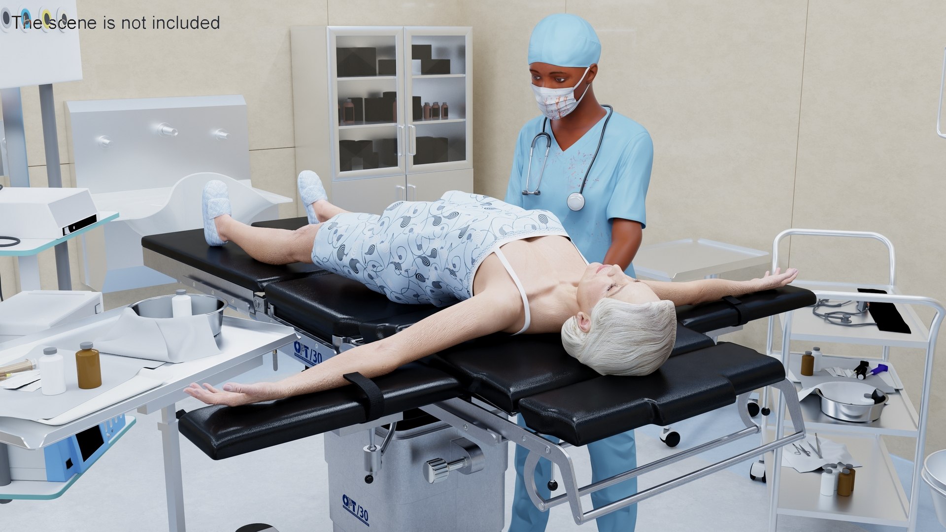 3D Woman On Operating Table Model - TurboSquid 2303822