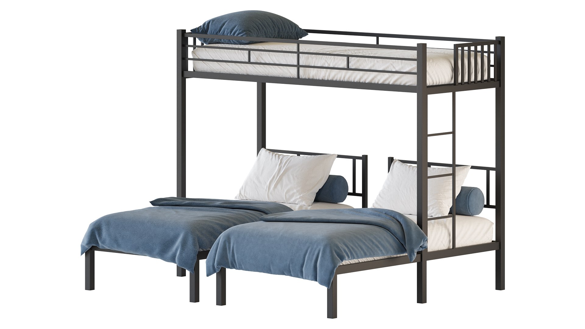 Metal Triple Bunk Beds 3D Model - TurboSquid 2195653