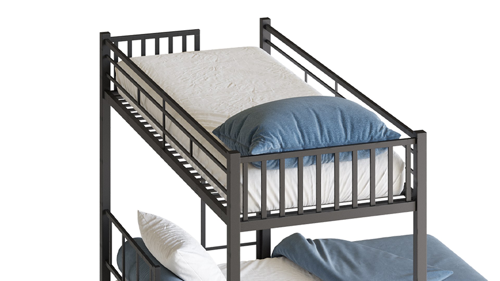 Metal Triple Bunk Beds 3D Model - TurboSquid 2195653