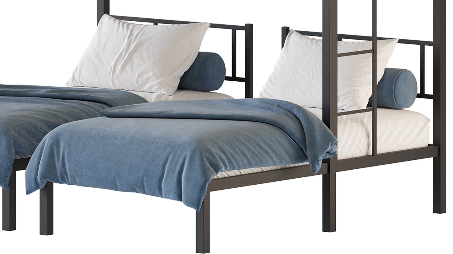 Metal Triple Bunk Beds 3D Model - TurboSquid 2195653