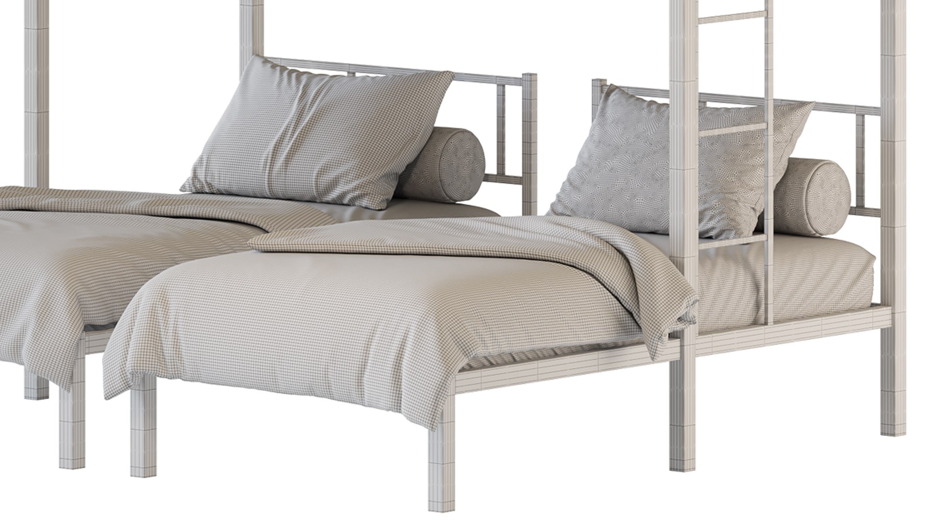 Metal Triple Bunk Beds 3D Model - TurboSquid 2195653