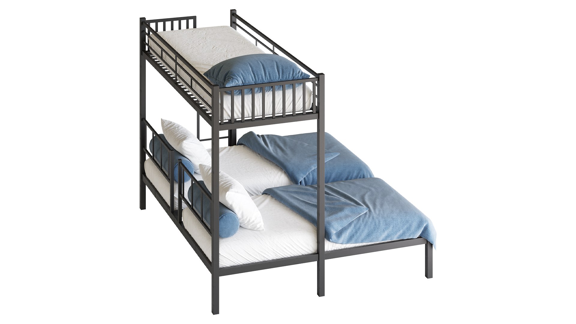 Metal Triple Bunk Beds 3D Model - TurboSquid 2195653