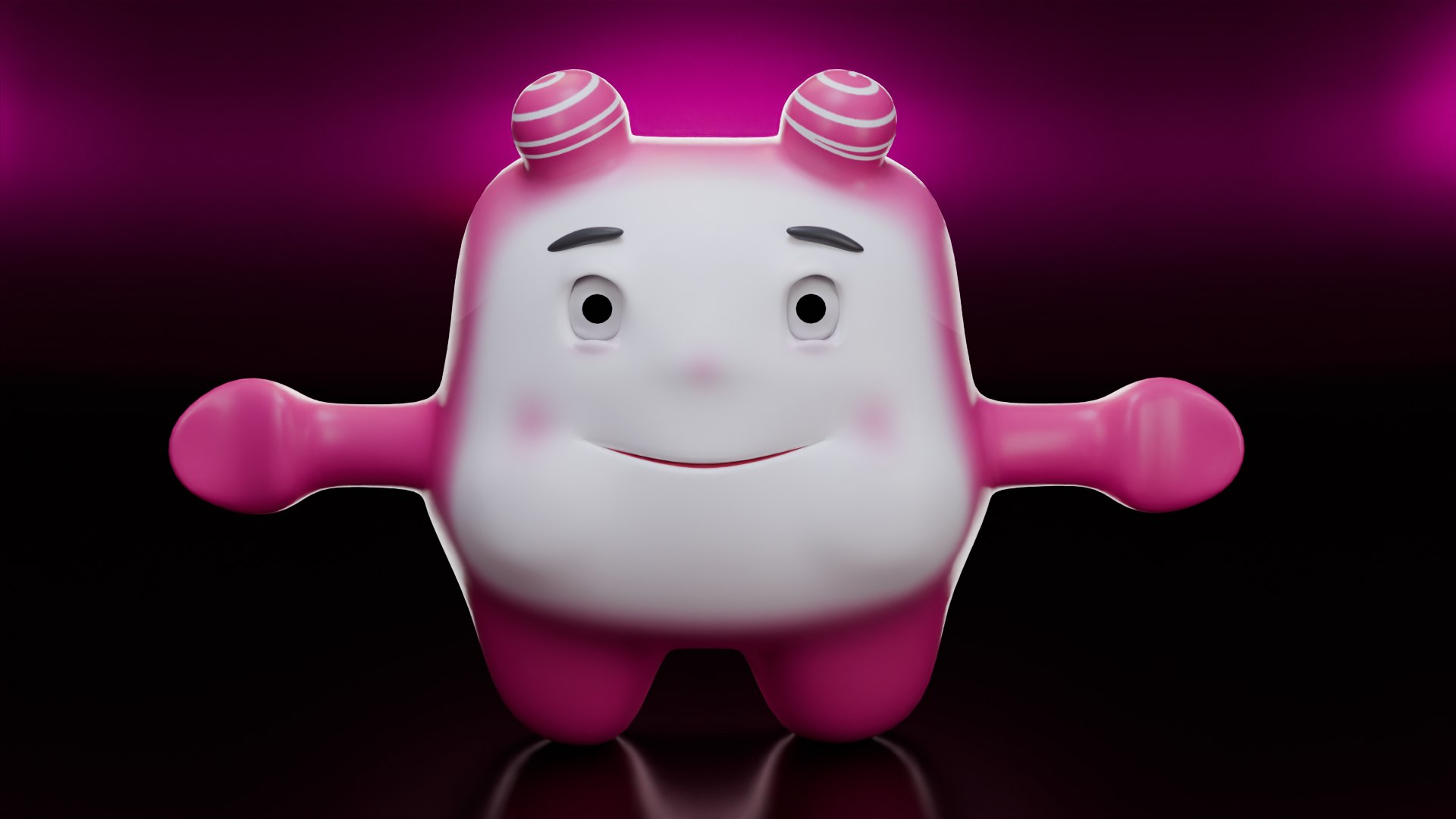 3D Pink Cute Character Mascot - TurboSquid 2347873