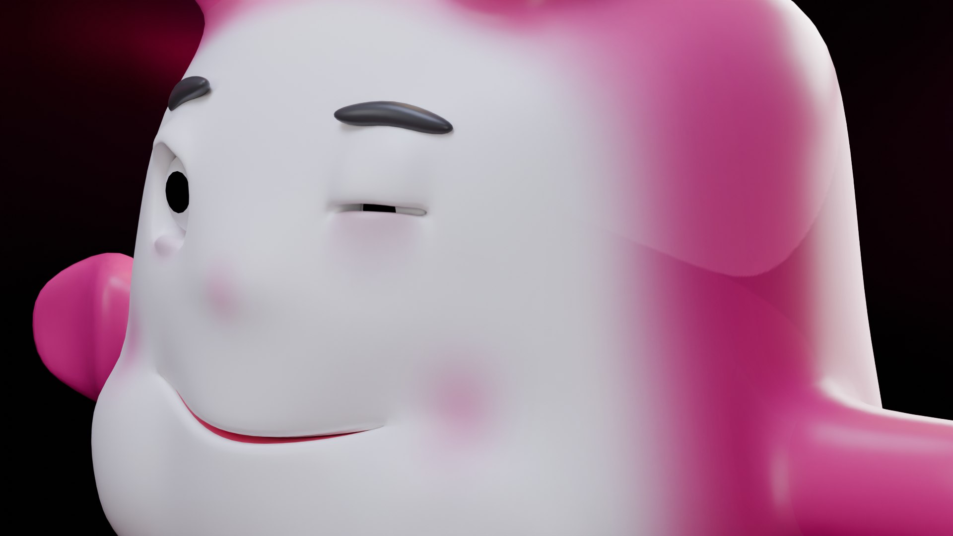 3D Pink Cute Character Mascot - TurboSquid 2347873