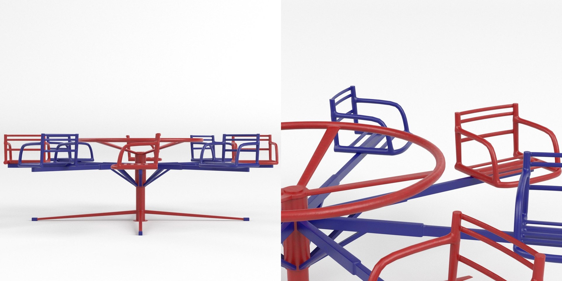 3D Vintage Playground Merri-go-round 2 Model - TurboSquid 1997529