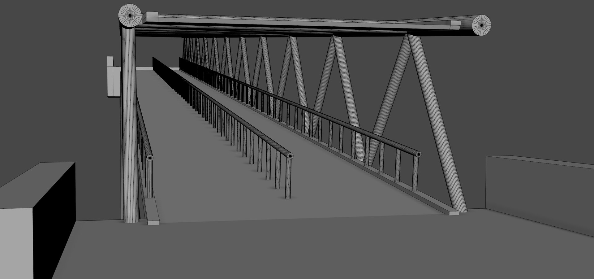 3D Corridor Bridge Structure Model - TurboSquid 1833520