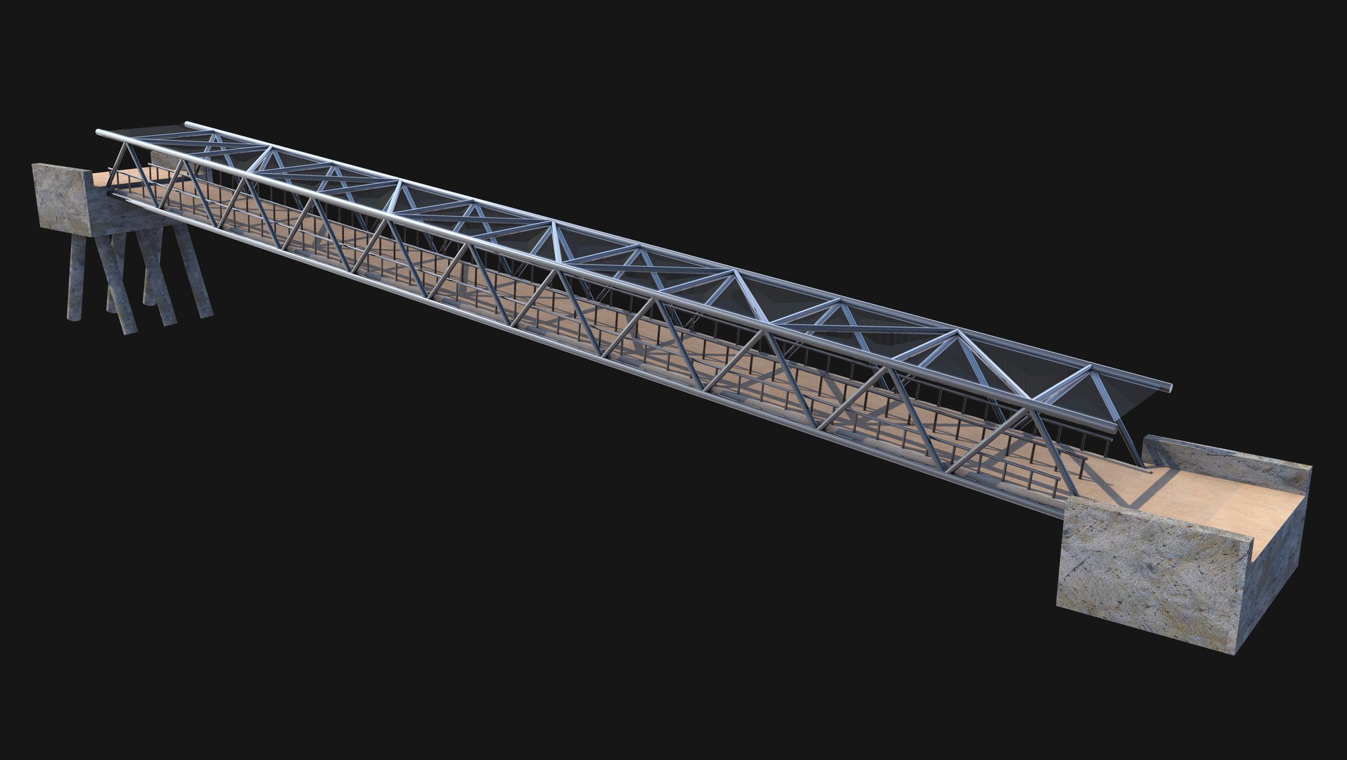 3D Corridor Bridge Structure Model - TurboSquid 1833520