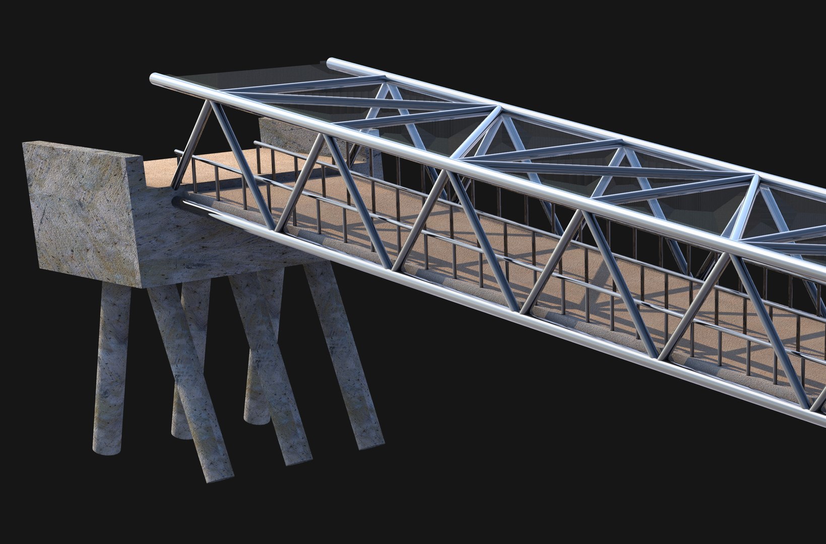 3D Corridor Bridge Structure Model - TurboSquid 1833520